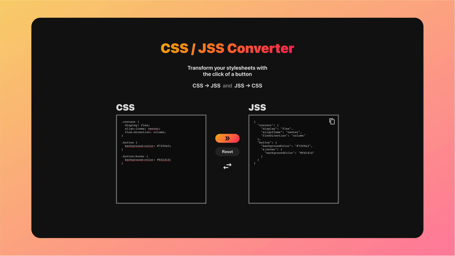 CSS / JSS Converter